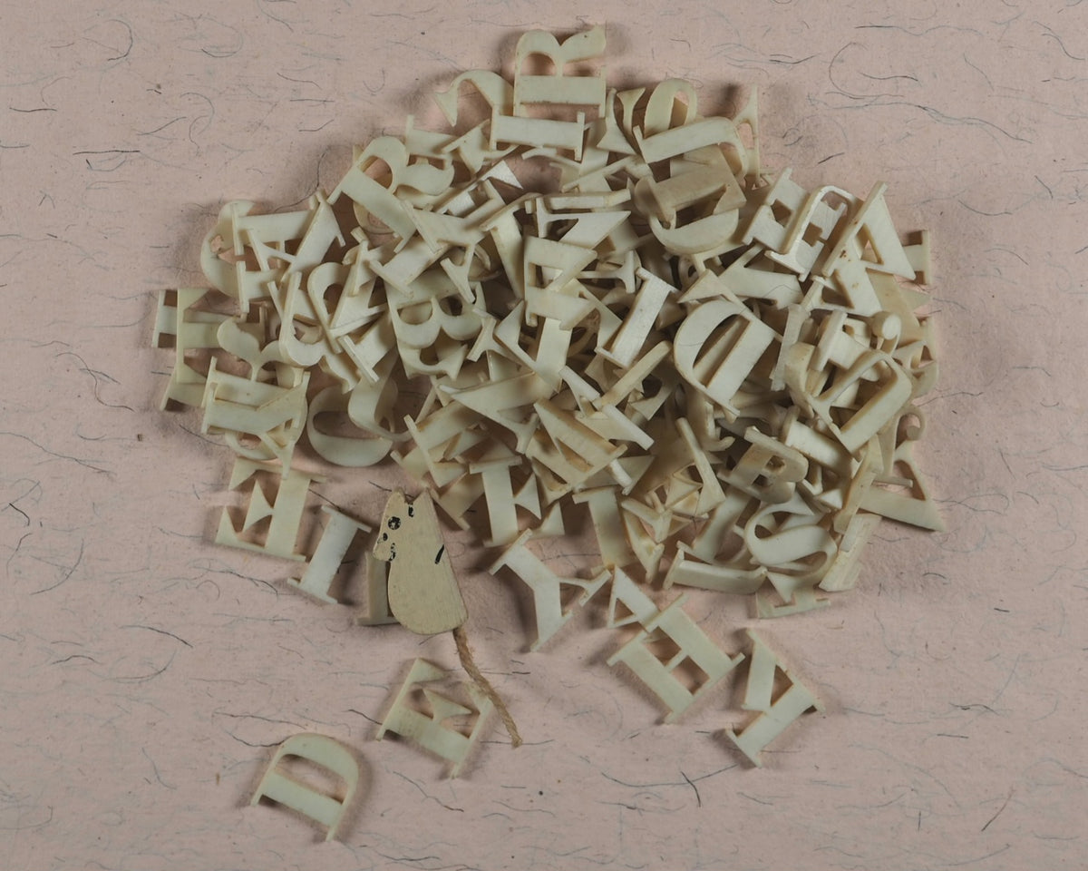 Alphabet. Miniature letters of the Alphabet - hand-carved. Circa 1812 ...